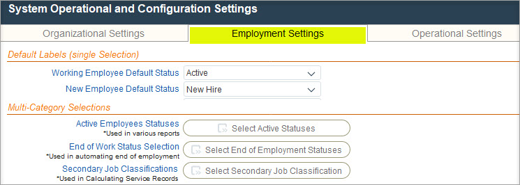 Employee Status Defaults – PeopleWerks HR